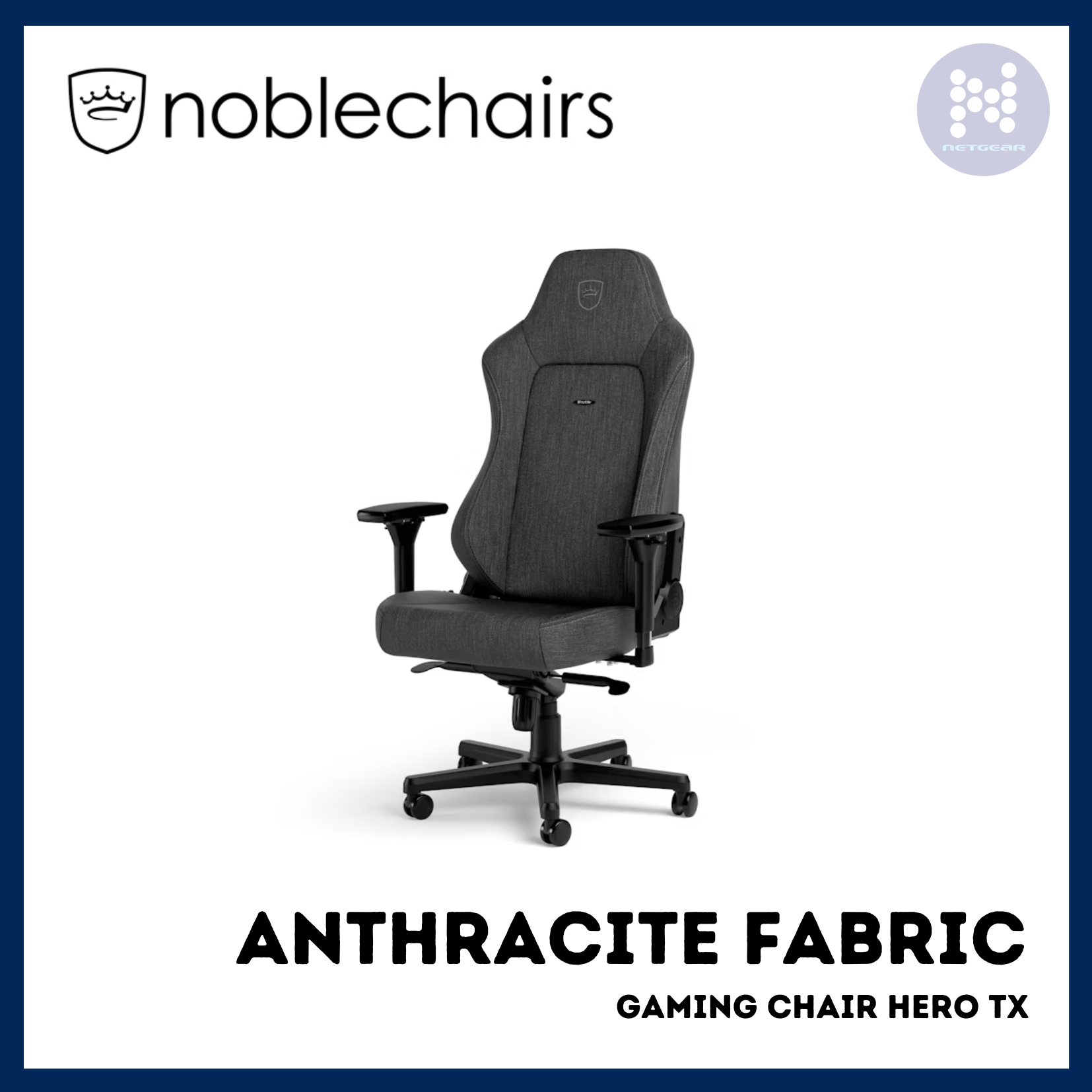 NOBLE HERO TX GAMING CHAIR ANTHRACITE FABRIC – TEKNOLOGIYA